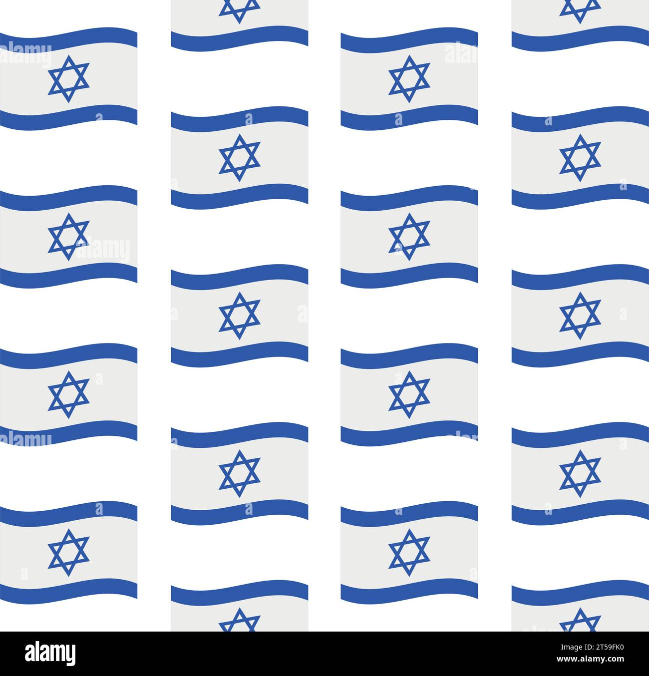 Vector seamless pattern of flat Israel flag isolated on white ...