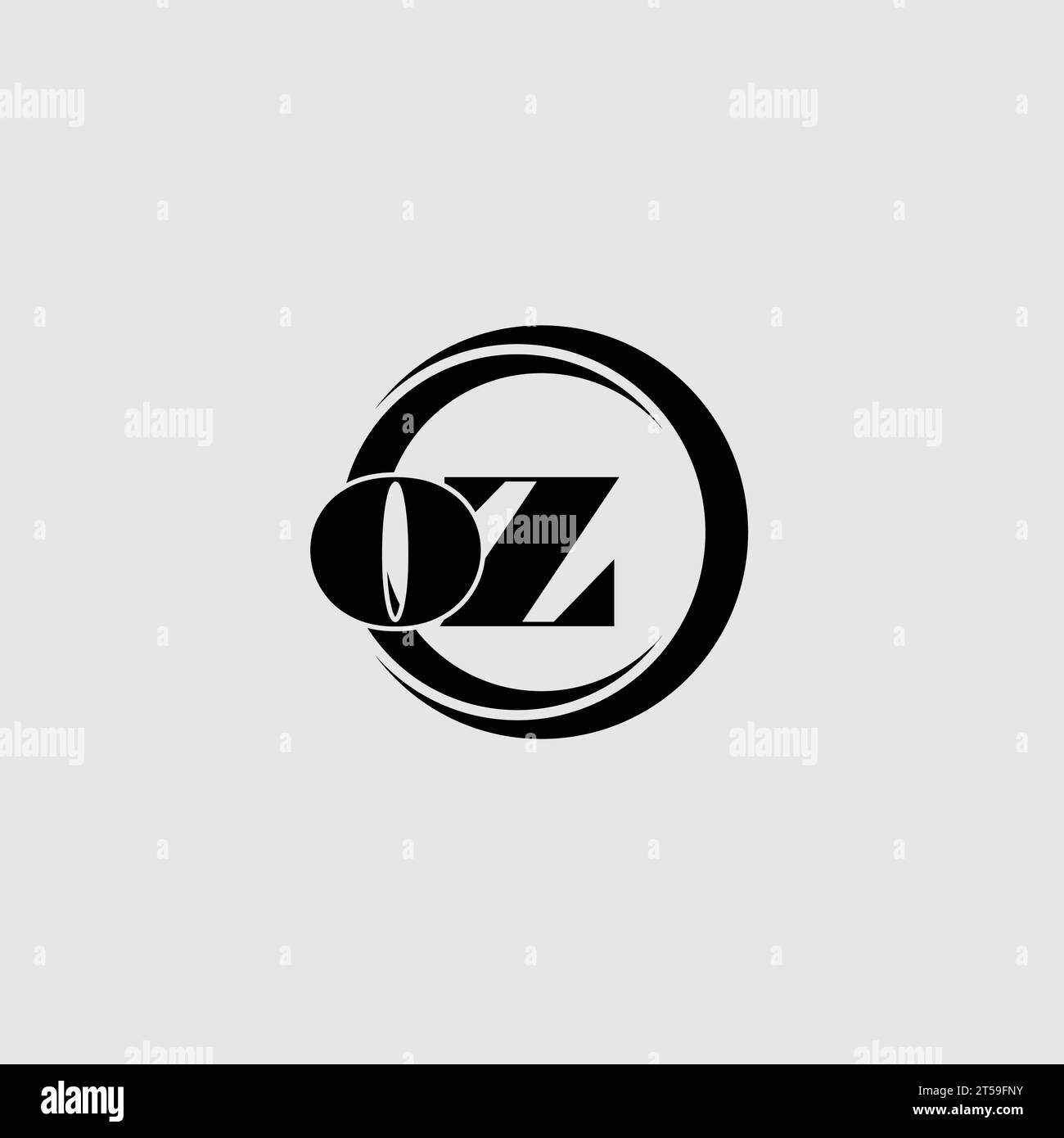 Letters OZ simple circle linked line logo vector graphic Stock Vector ...
