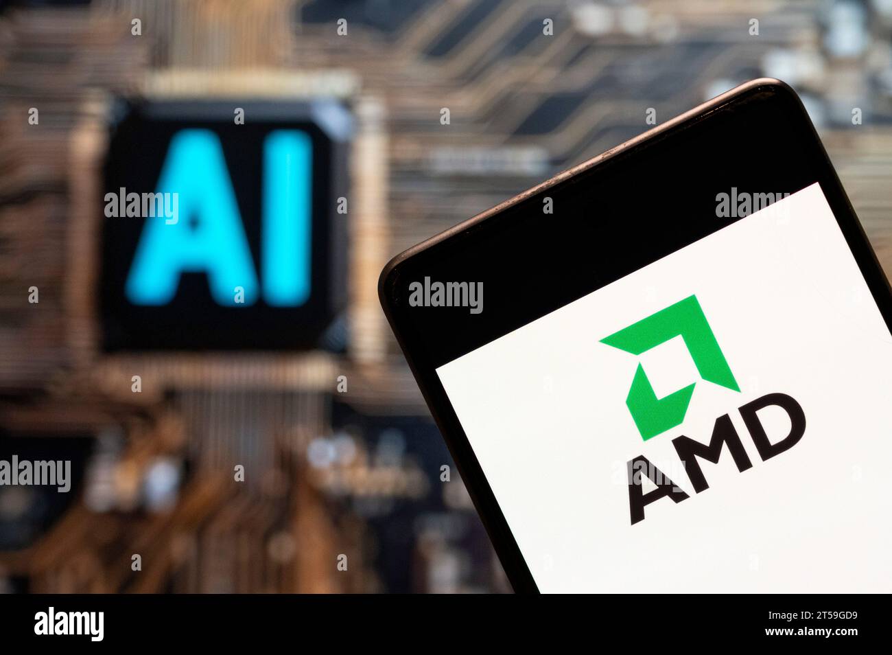 In this photo illustration, the American multinational semiconductor ...