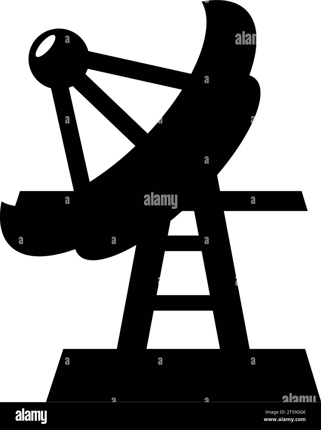 Parabolic Antenna, Satellite Television Dish. Flat Vector Icon ...