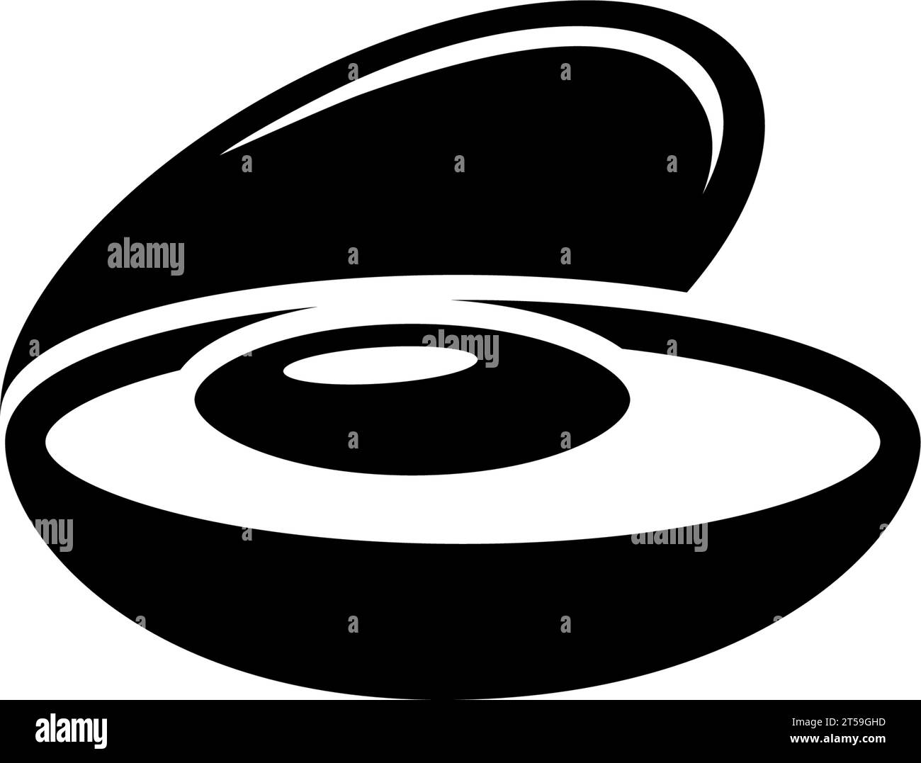 Shellfish, Pearl in Open Shell, Seashell. Flat Vector Icon illustration ...