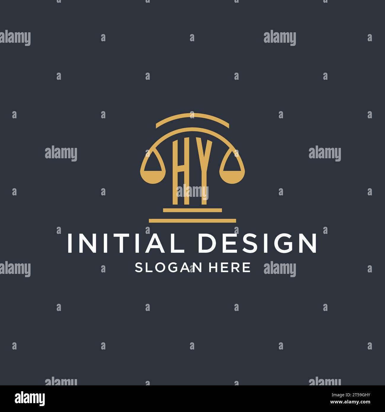 HY initial with scale of justice logo design template, luxury law and ...