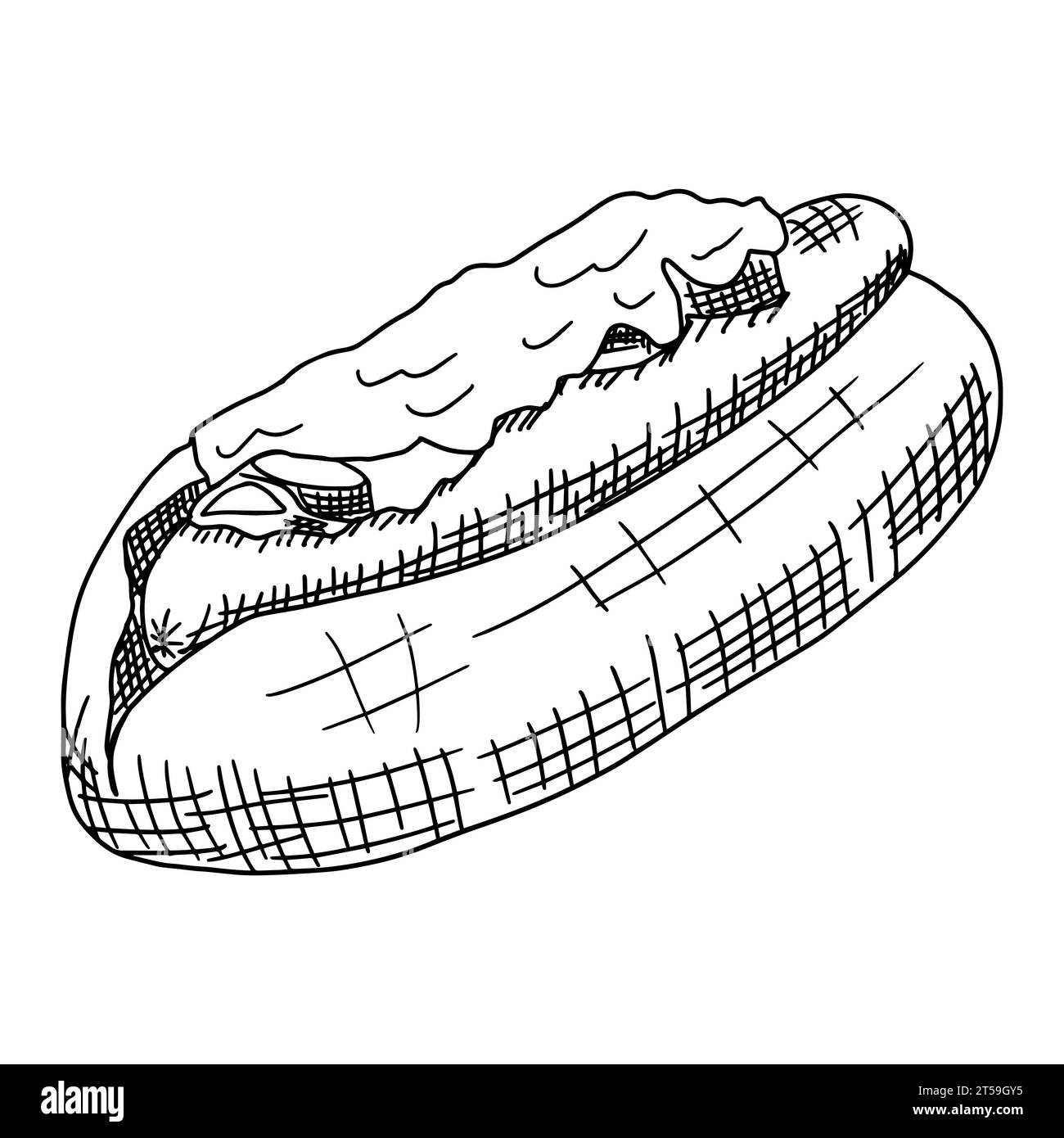 Hand drawn vector illustration of hot dog Stock Vector Image & Art - Alamy