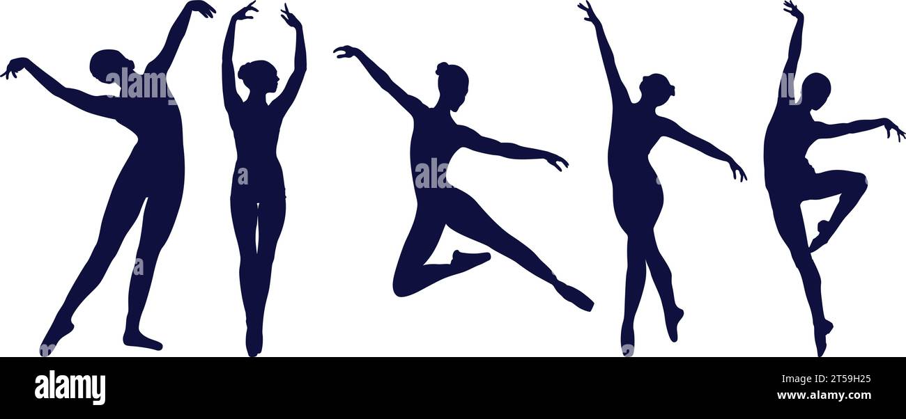 dancer silhouette in flat dance Stock Vector Image & Art - Alamy