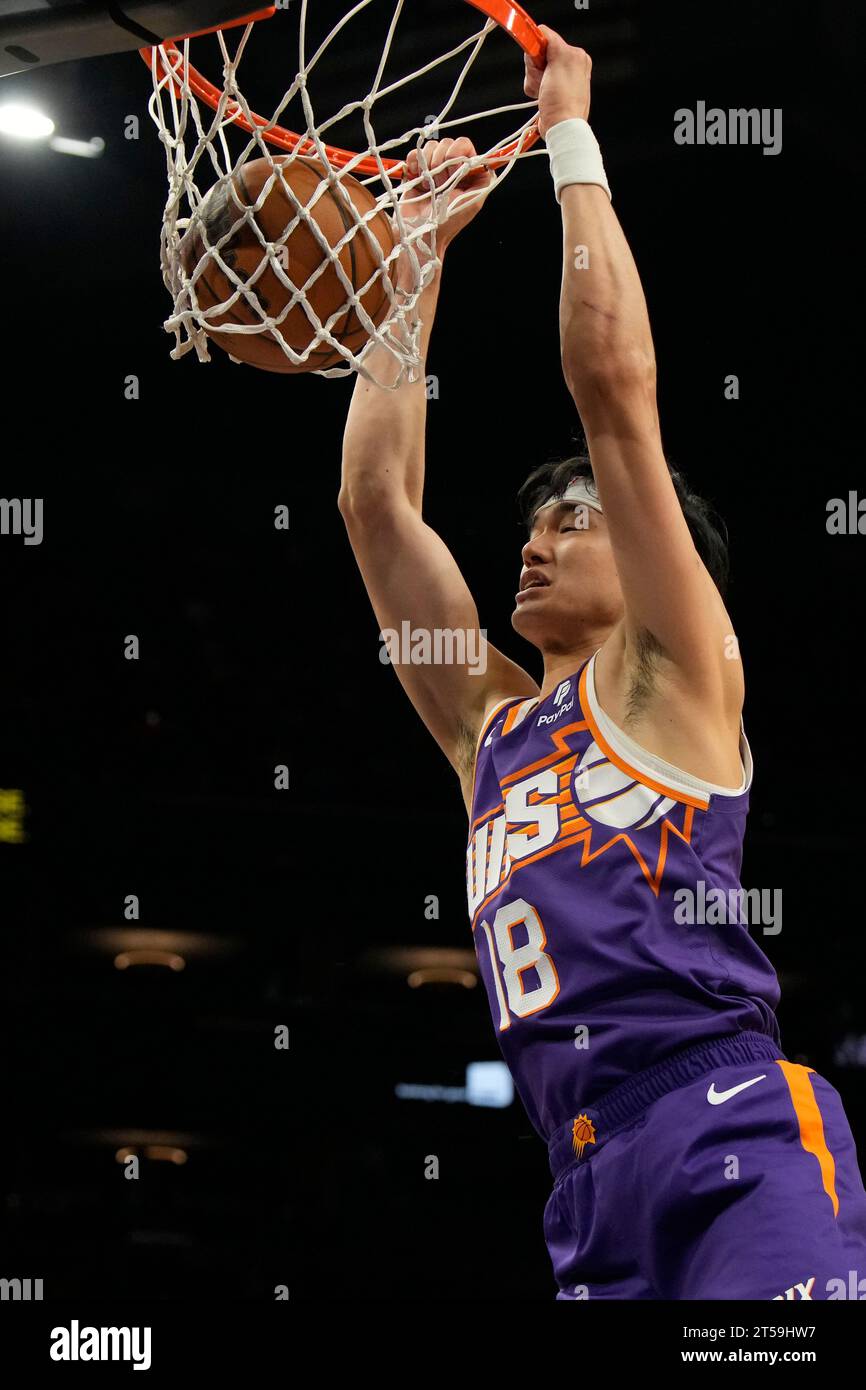 Phoenix Suns forward Yuta Watanabe (18) during the first half of an NBA ...