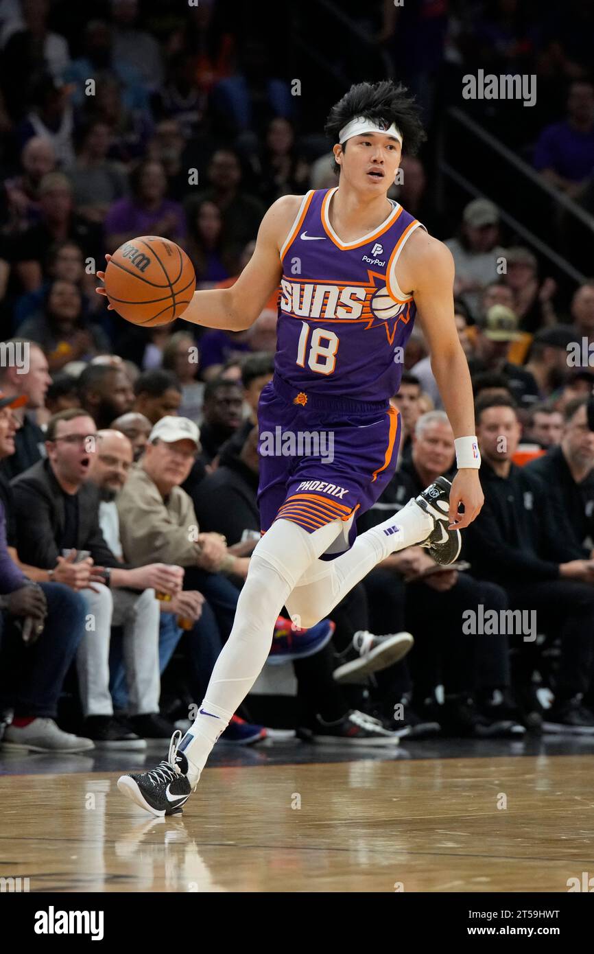 Phoenix Suns forward Yuta Watanabe (18) during the first half of an NBA ...