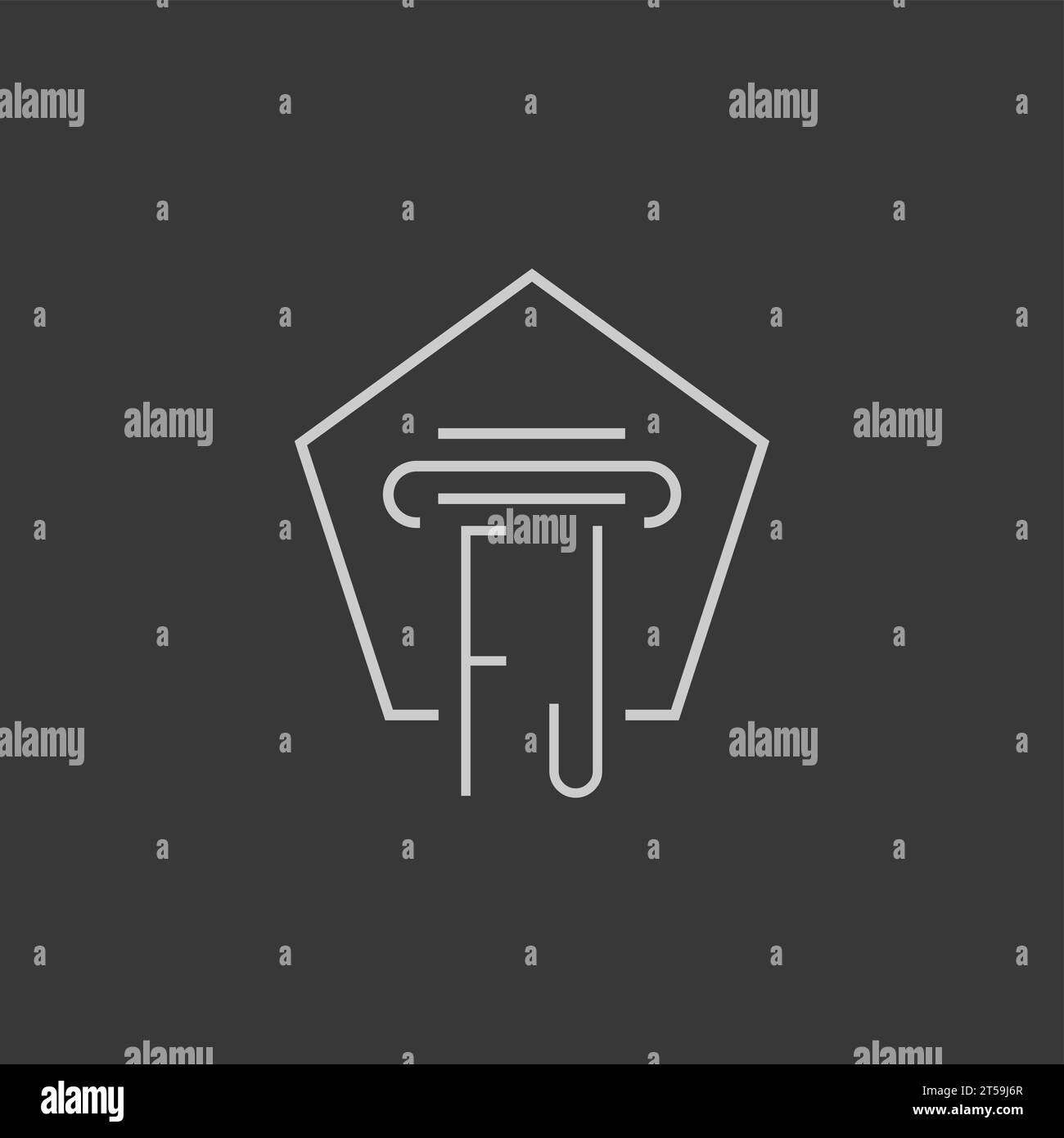 initial monogram FJ with monoline pillar logo design ideas Stock Vector Image & Art - Alamy