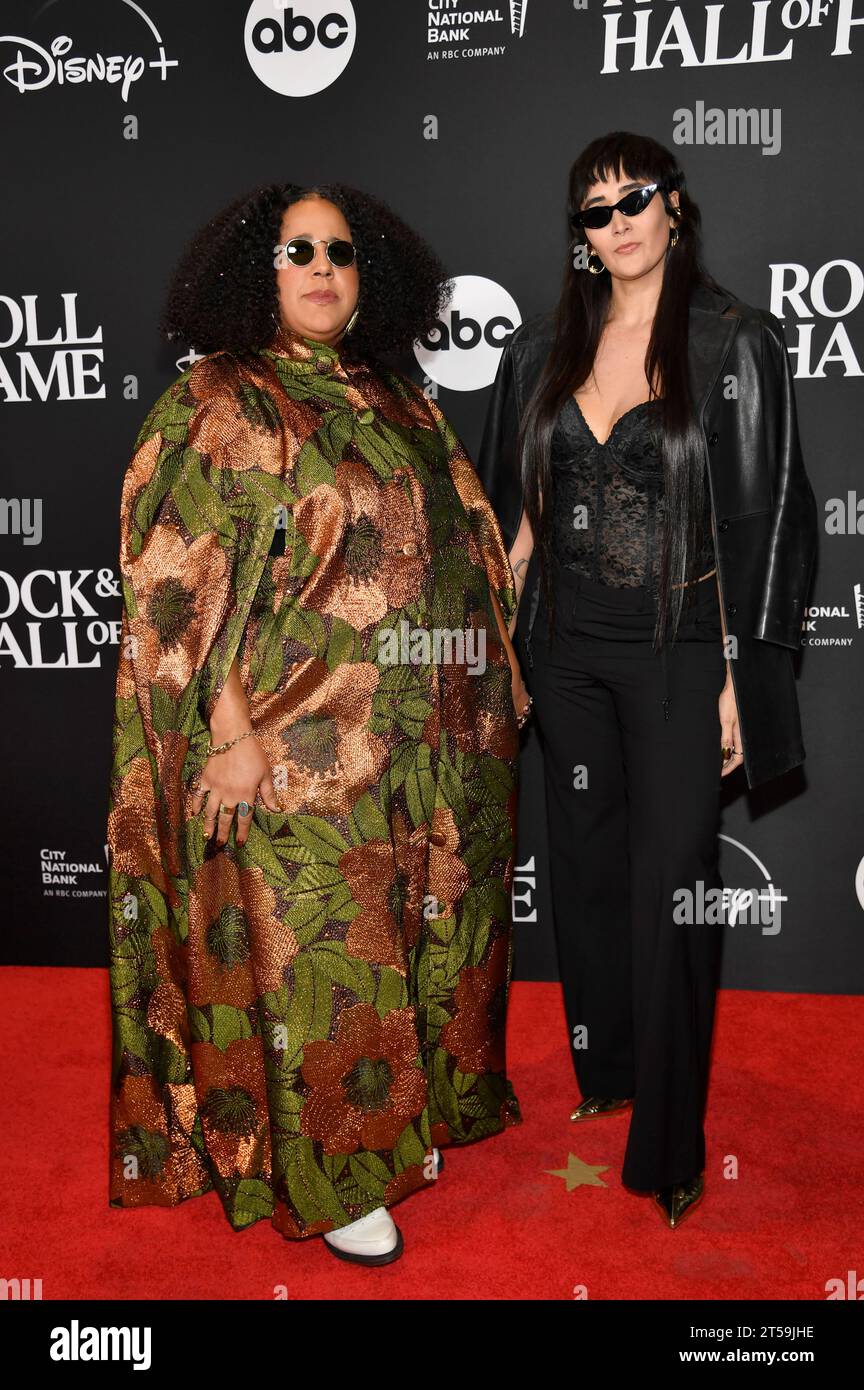 Brittany Howard, left, and Anna-Maria Babcock arrive at the Rock & Roll ...