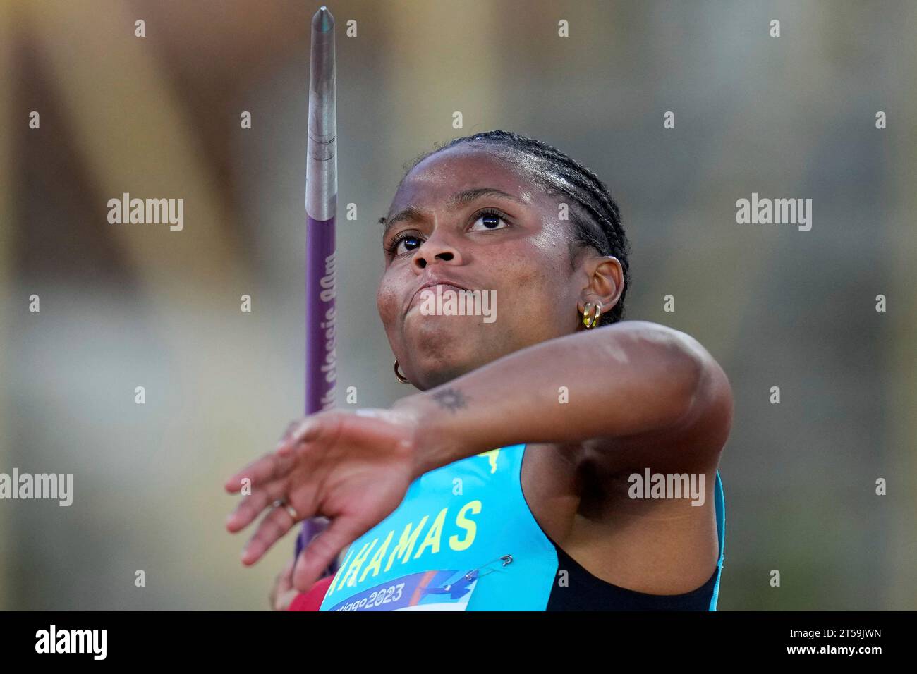 Bahamas' Rhema Otabor competes in the women's javelin throw final at ...