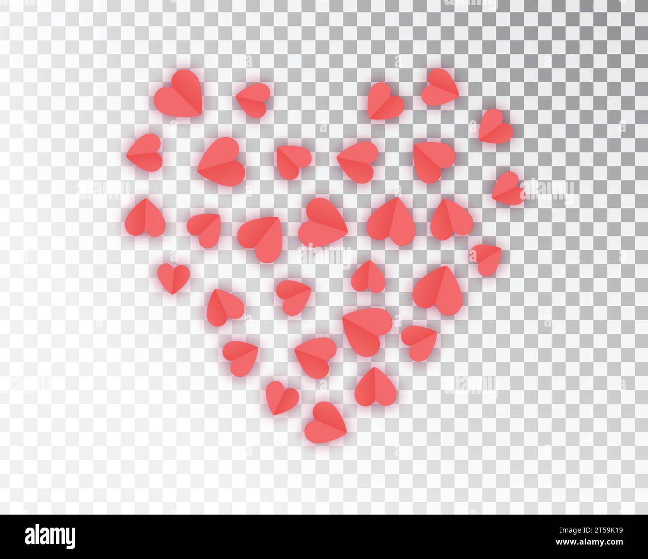Paper Heart isolated. Vector Heart of Valentine s on transparent ...