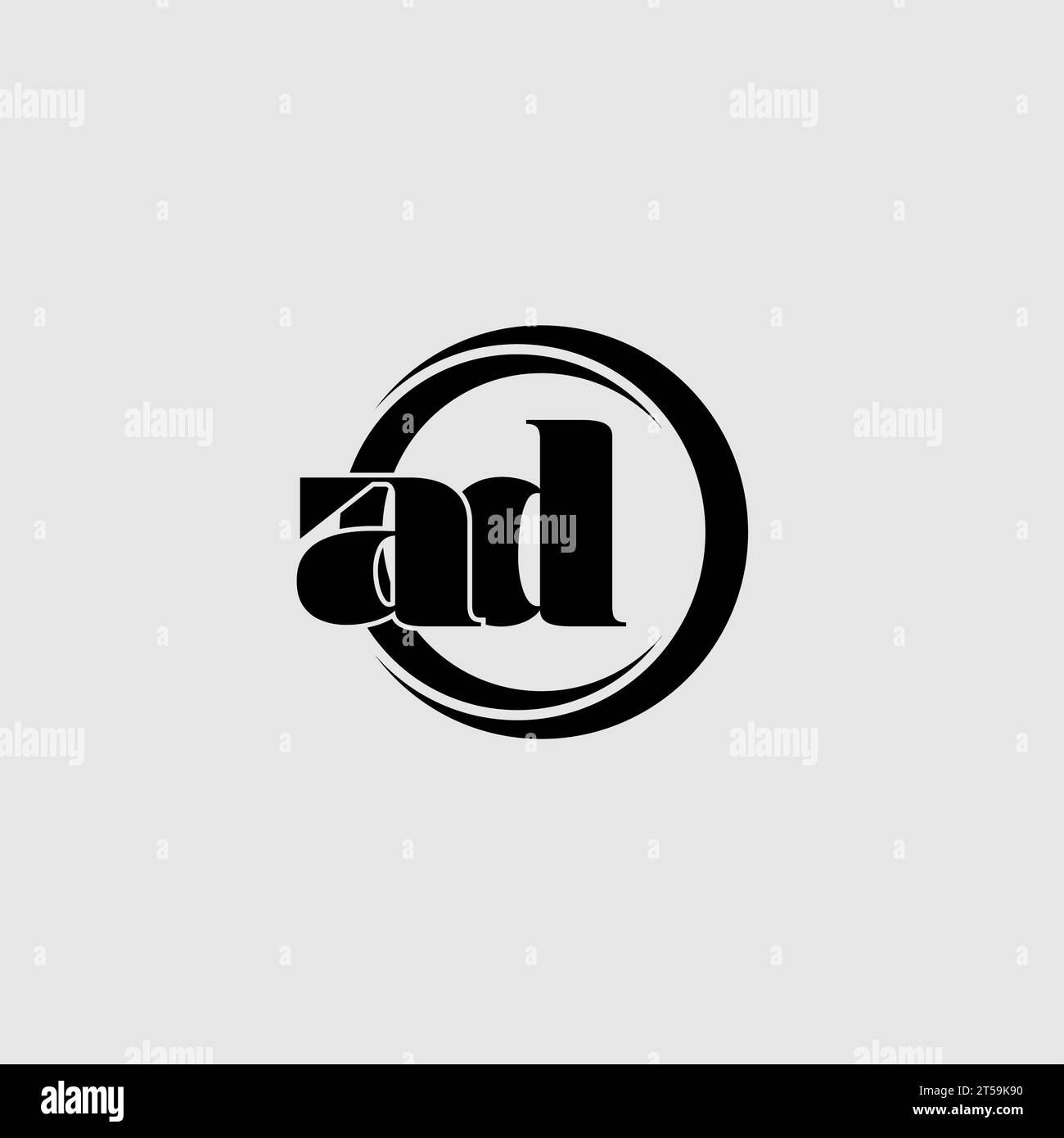 Letters AD simple circle linked line logo vector graphic Stock Vector ...