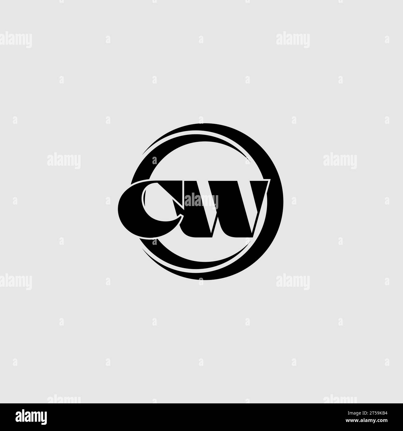 Letters CW simple circle linked line logo vector graphic Stock Vector ...