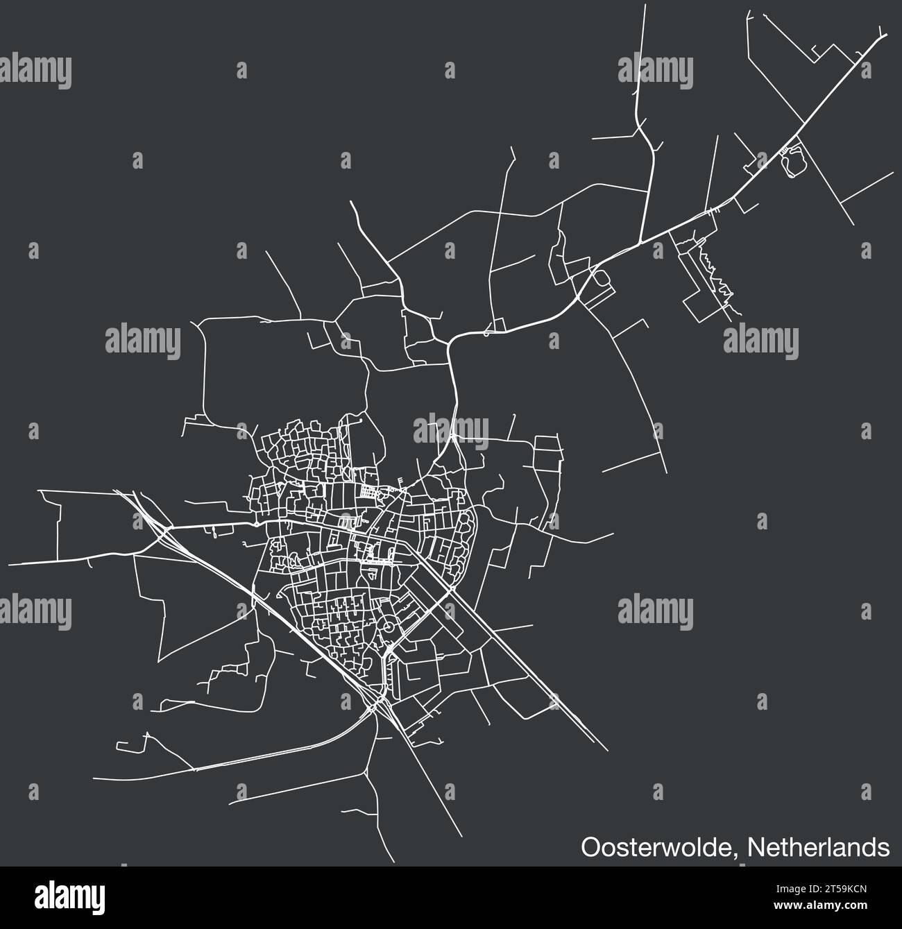 Street roads map of OOSTERWOLDE, NETHERLANDS Stock Vector Image & Art ...