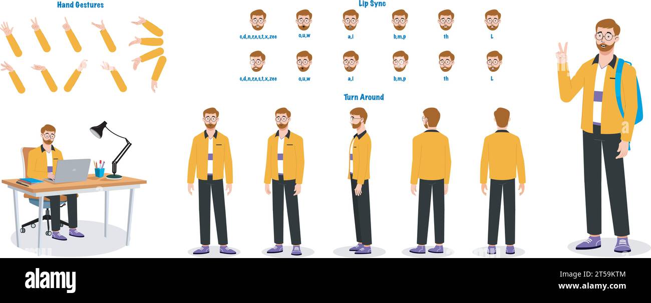 A manager modelsheet. manager turn around sheet, hand gestures, lip ...