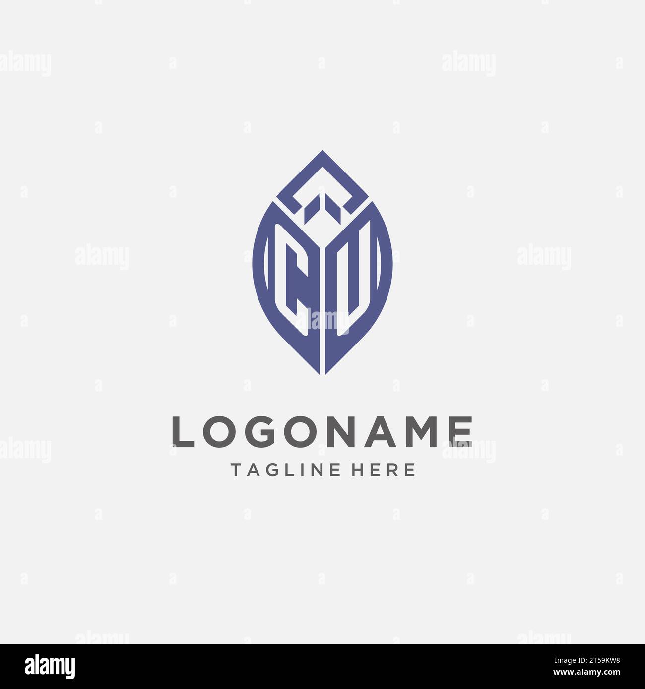 CU logo with leaf shape, clean and modern monogram initial logo design ...