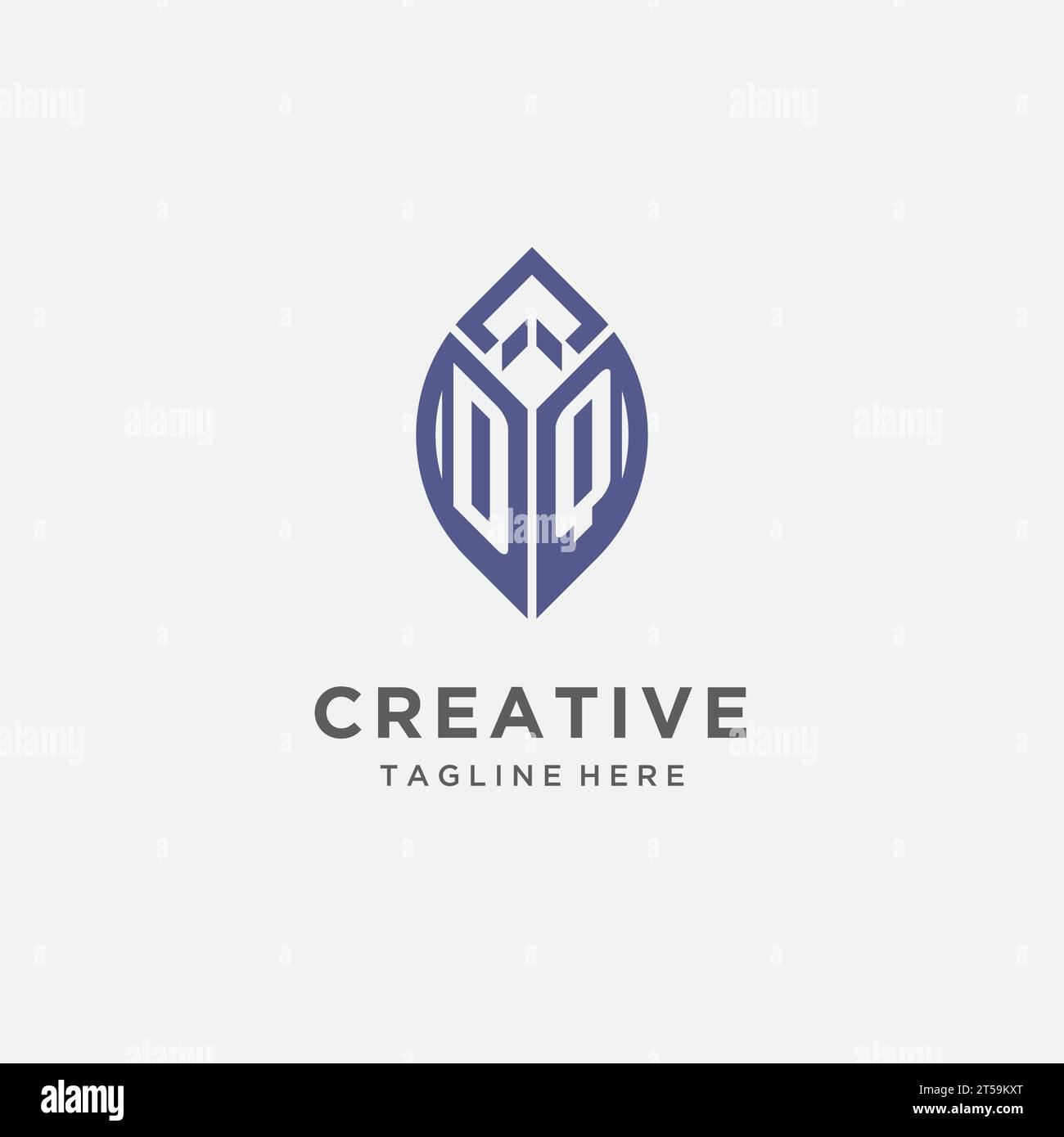 DQ logo with leaf shape, clean and modern monogram initial logo design ...