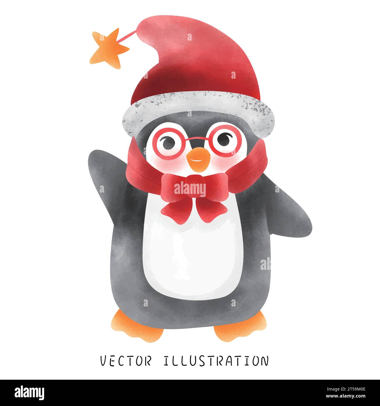 Penguin wearing christmas hat Cut Out Stock Images & Pictures - Alamy