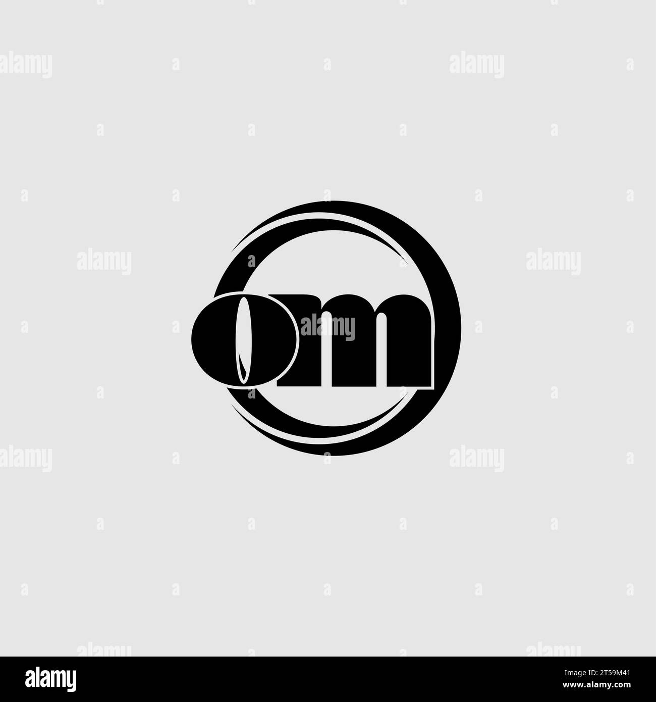 Letters OM simple circle linked line logo vector graphic Stock Vector ...