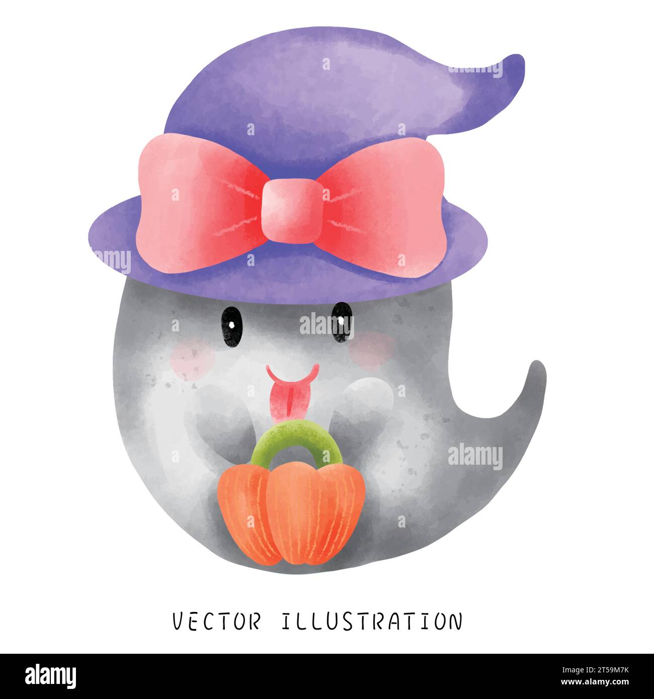 Celebrate the spooky season with this adorable watercolor illustration ...