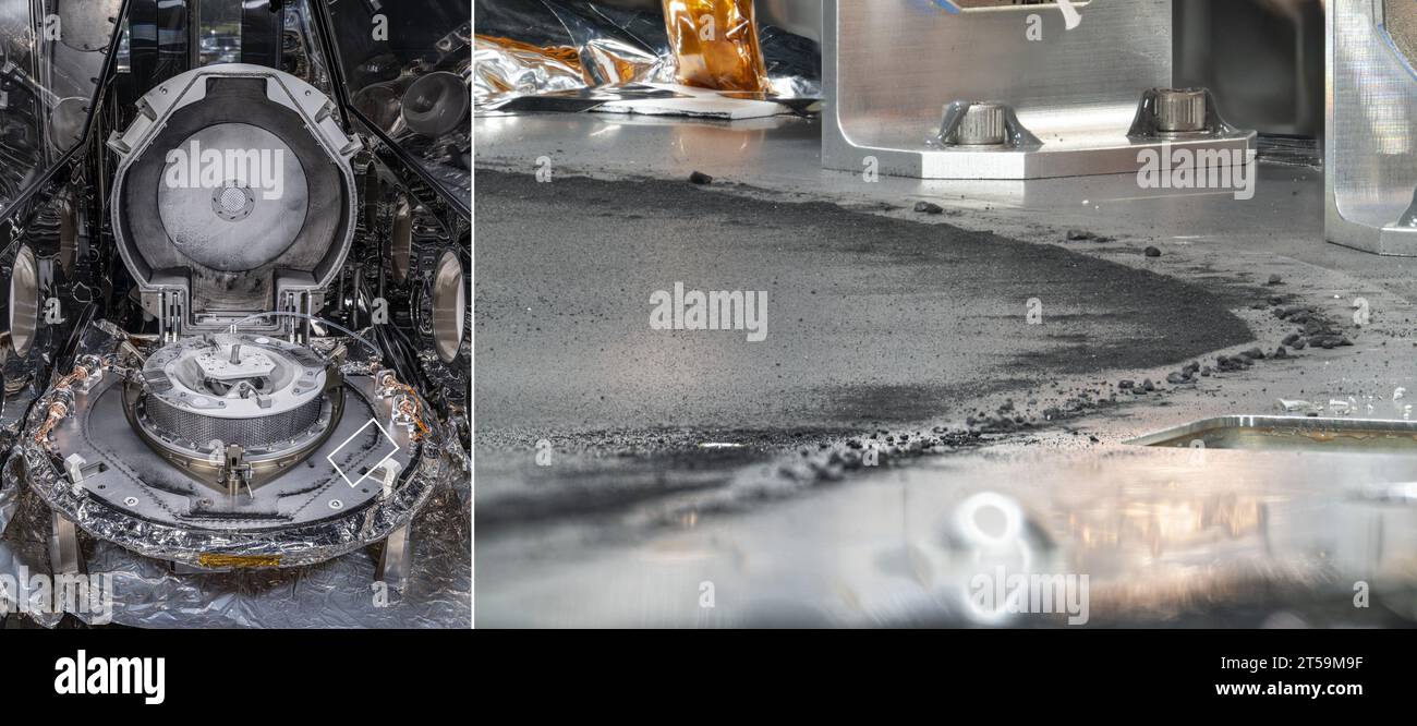 Utah, USA. 26th Sep, 2023. Asteroid particles coat the base of the ...