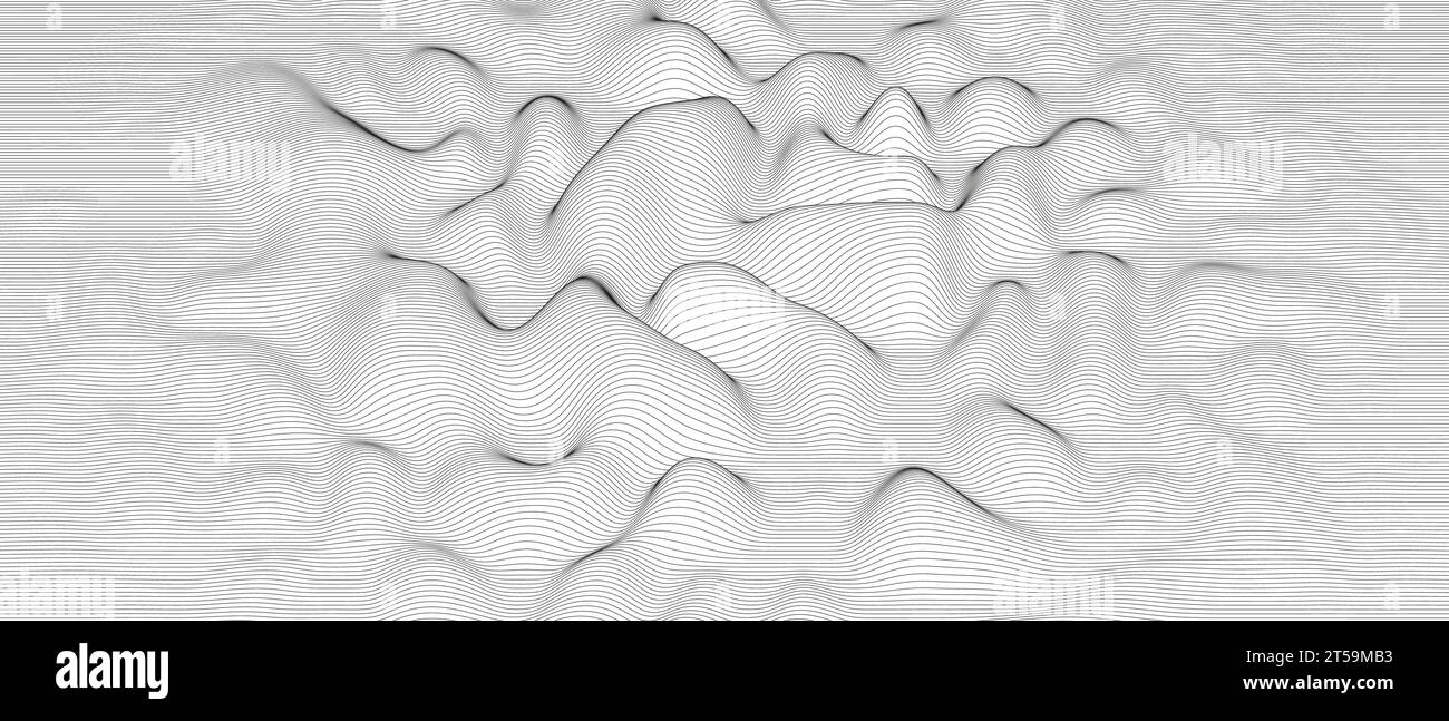 Abstract background with distorted line shapes on a white background ...