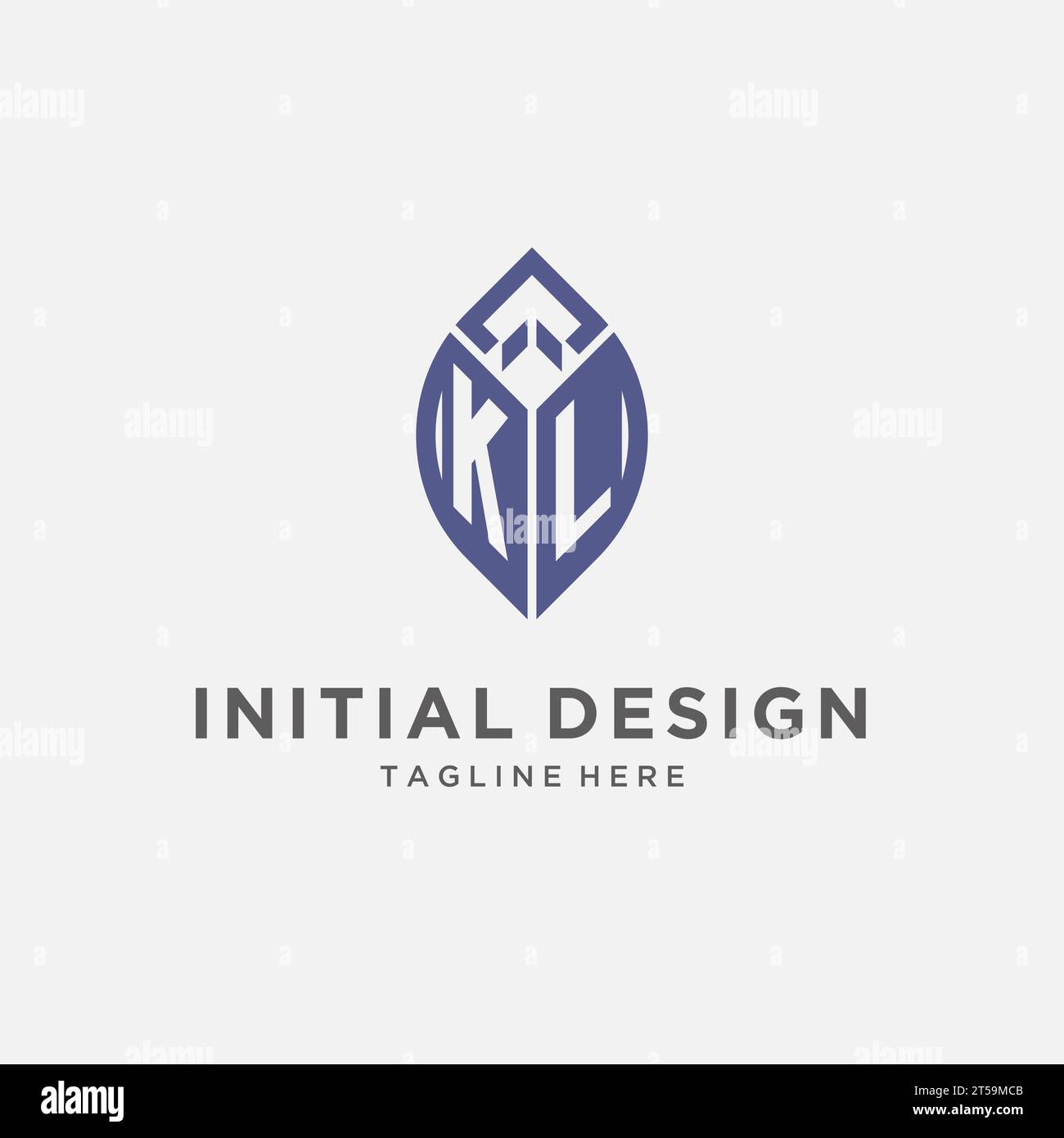 KL logo with leaf shape, clean and modern monogram initial logo design ...