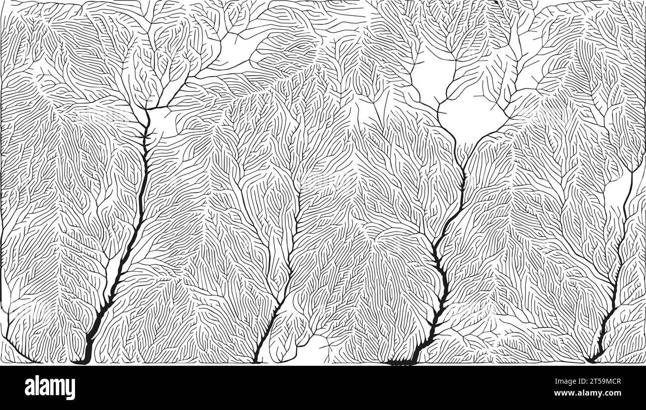 Growth pattern. Generative branching structure. Organic net of vessels texture Stock Vector ...