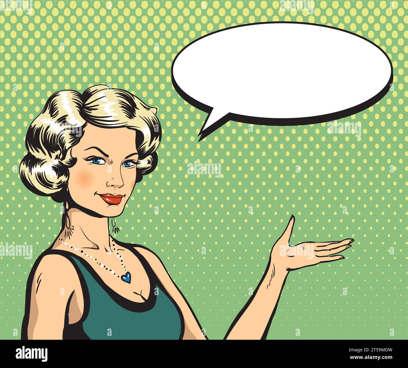 Woman with speech bubble in retro pop art style. Comic vector illustration Stock Vector Image ...