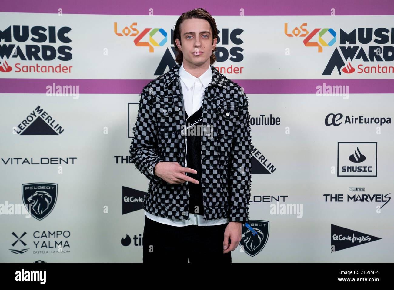 Singer Sangiovanni poses during the photocall of the 40 Music Awards ...