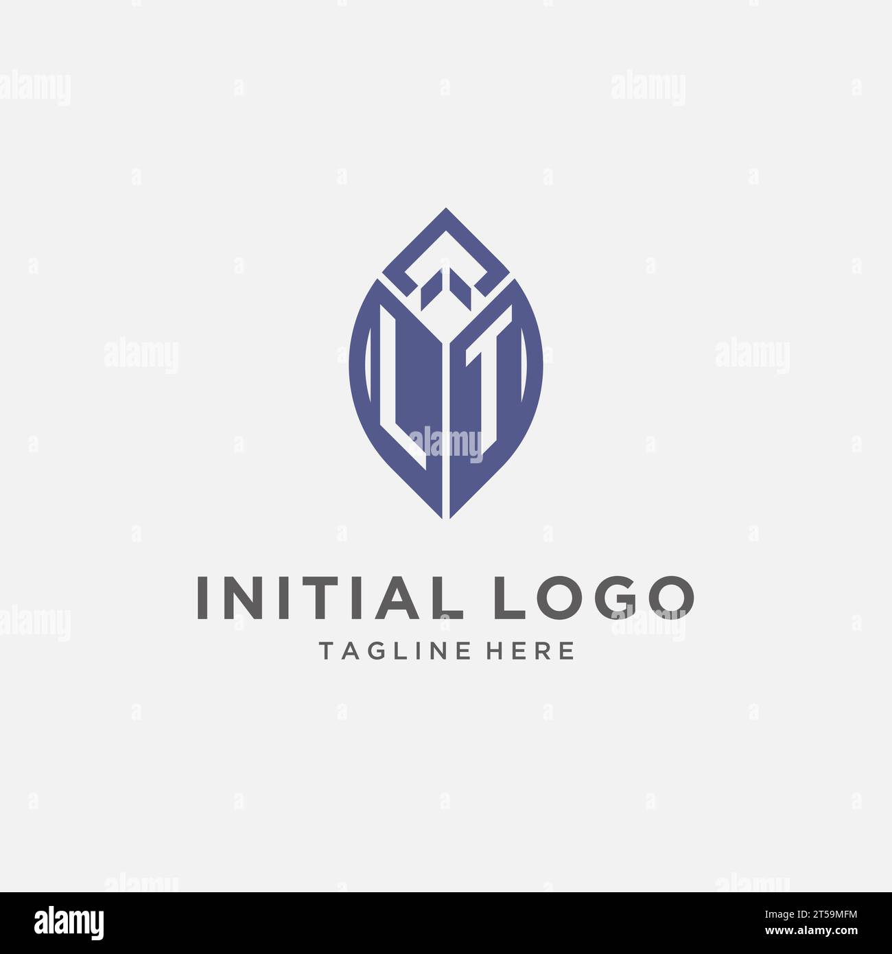 LT logo with leaf shape, clean and modern monogram initial logo design ...