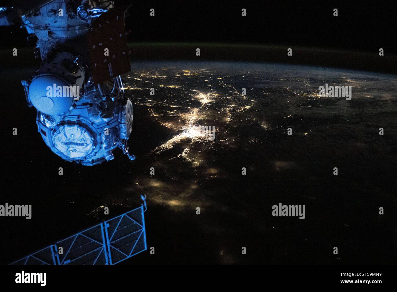 Usa. 26th Oct, 2023. This nighttime view from the International Space ...