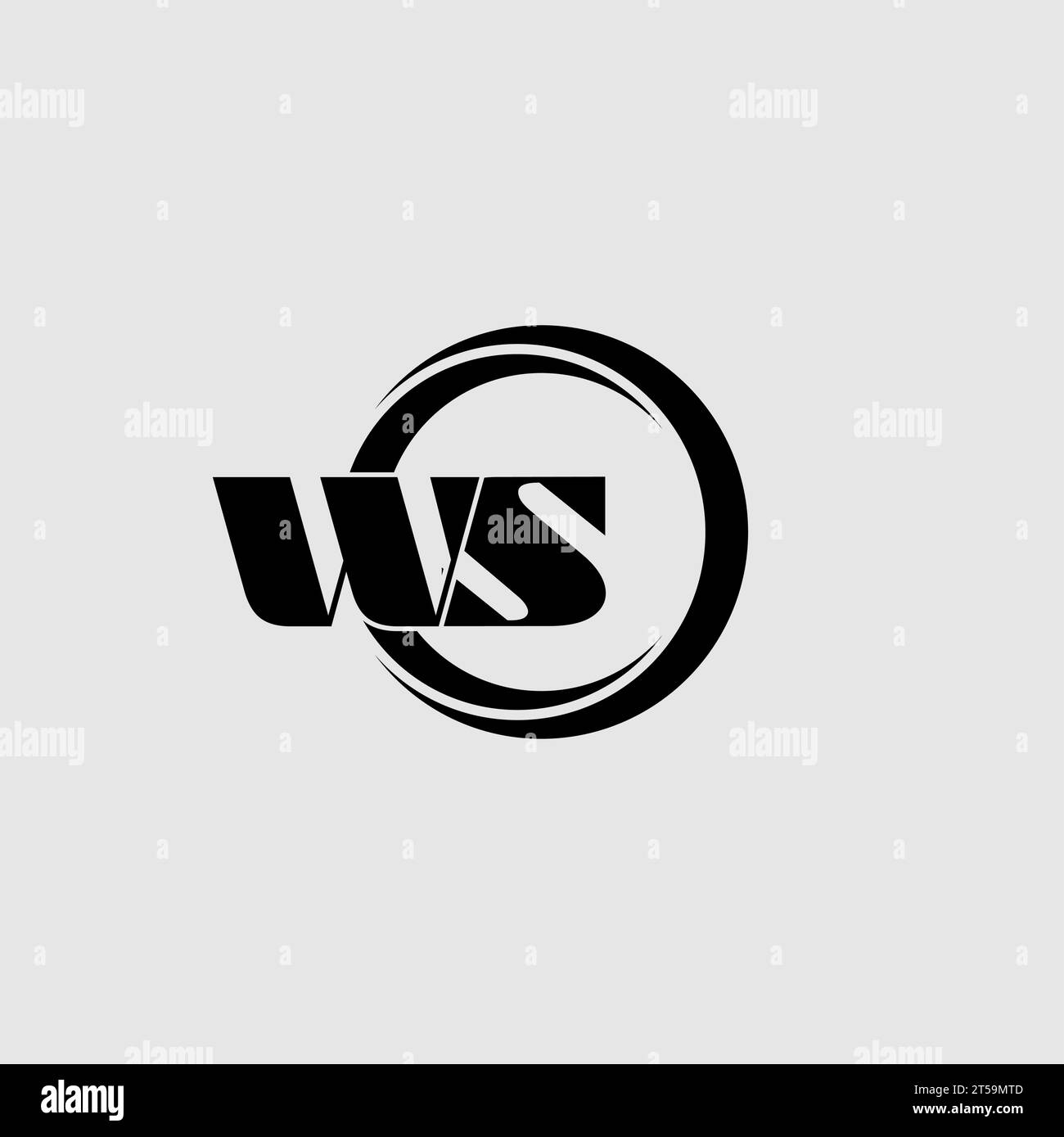 Letters WS simple circle linked line logo vector graphic Stock Vector ...