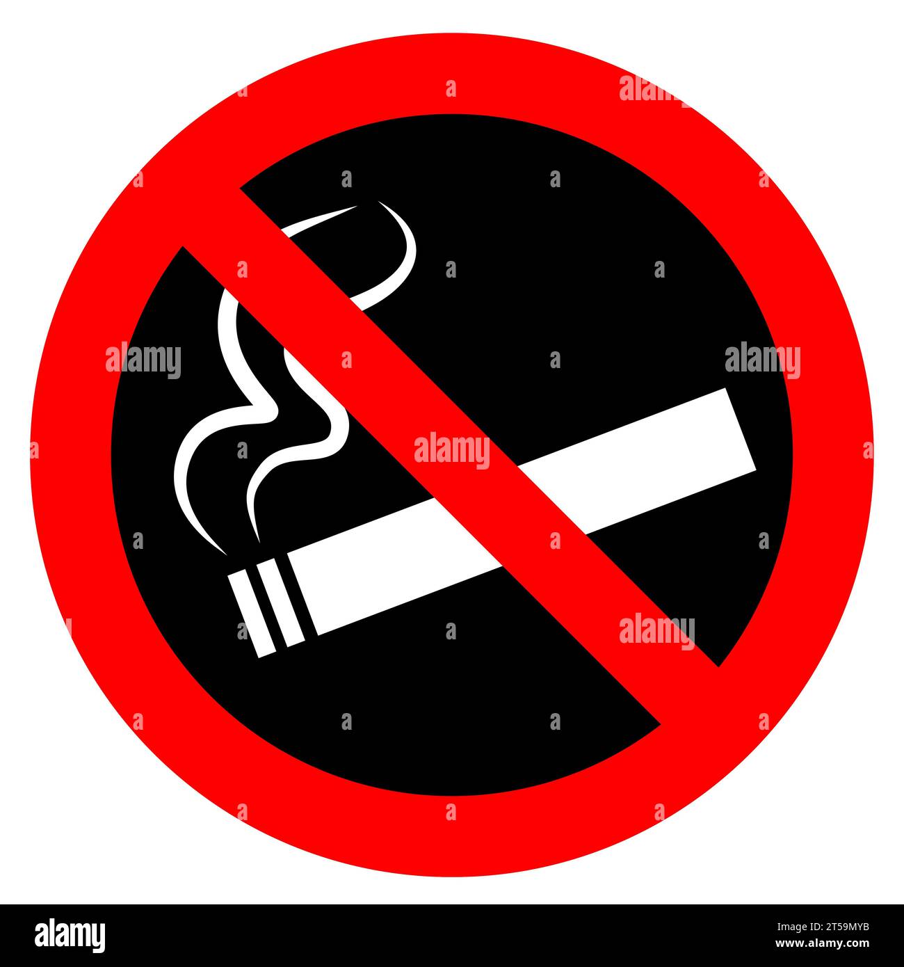 Black no smoking sign. Prohibition of smoking. Vector illustration with ...