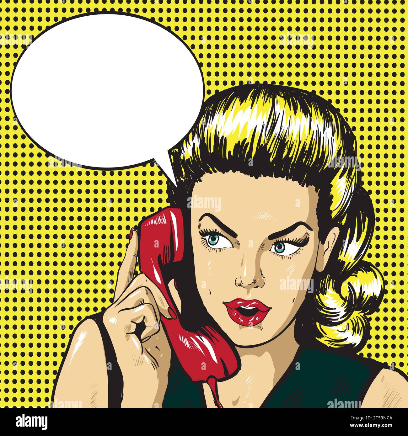 Cartoon girl talking thought bubble hi-res stock photography and images ...