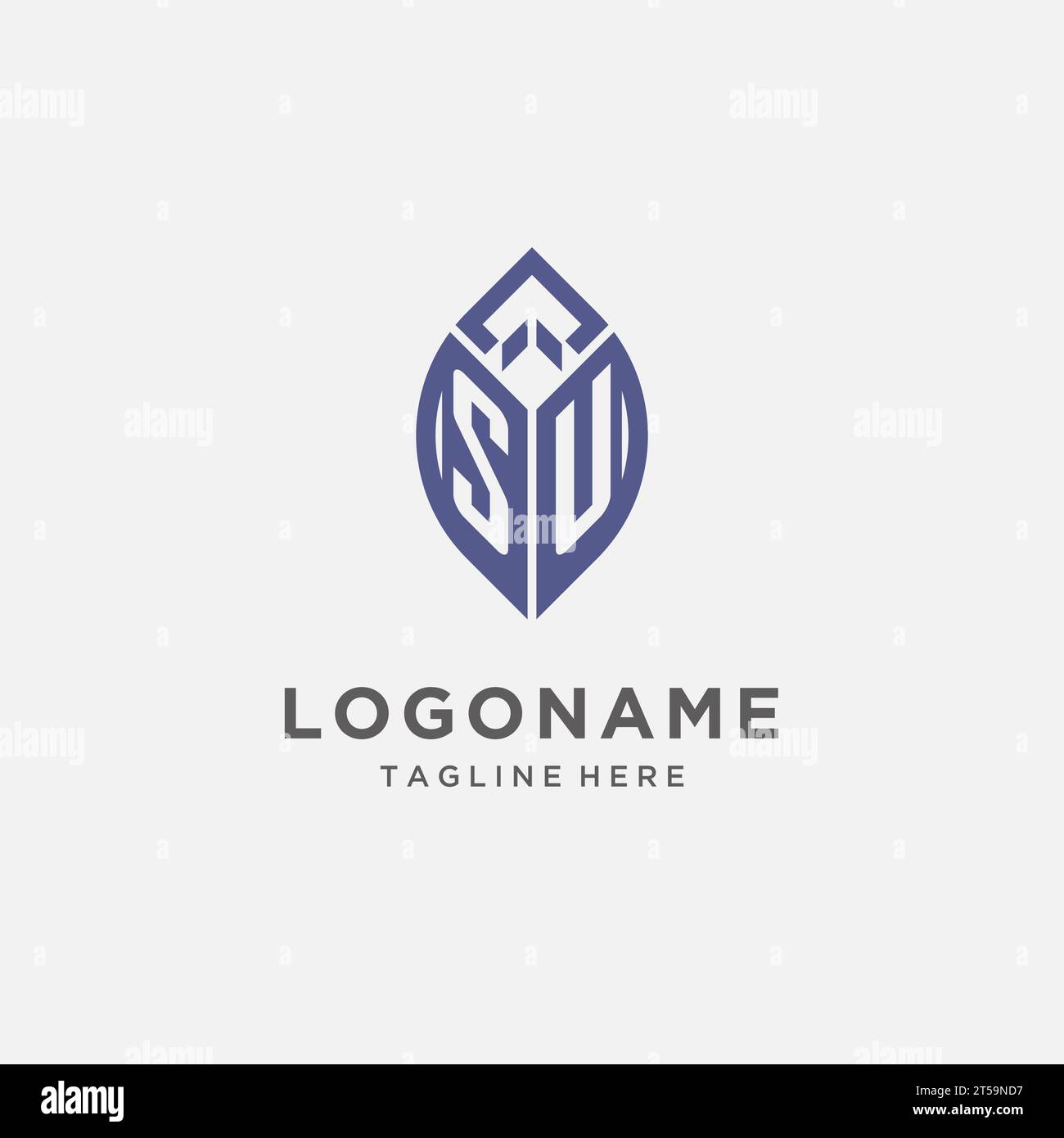 SU logo with leaf shape, clean and modern monogram initial logo design ...