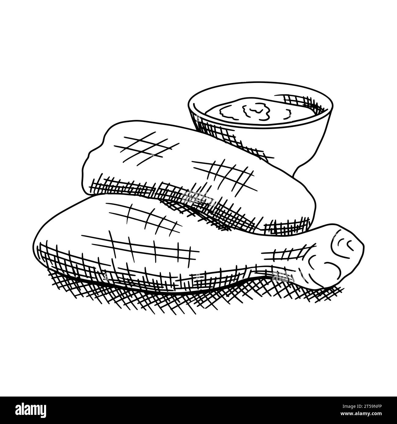 Hand drawn vector illustration of chicken leg Stock Vector Image & Art ...