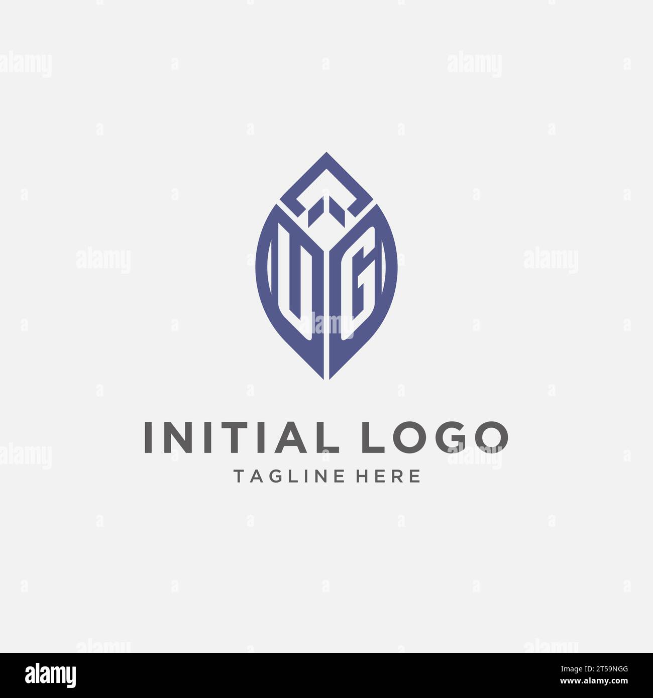 UG logo with leaf shape, clean and modern monogram initial logo design ...