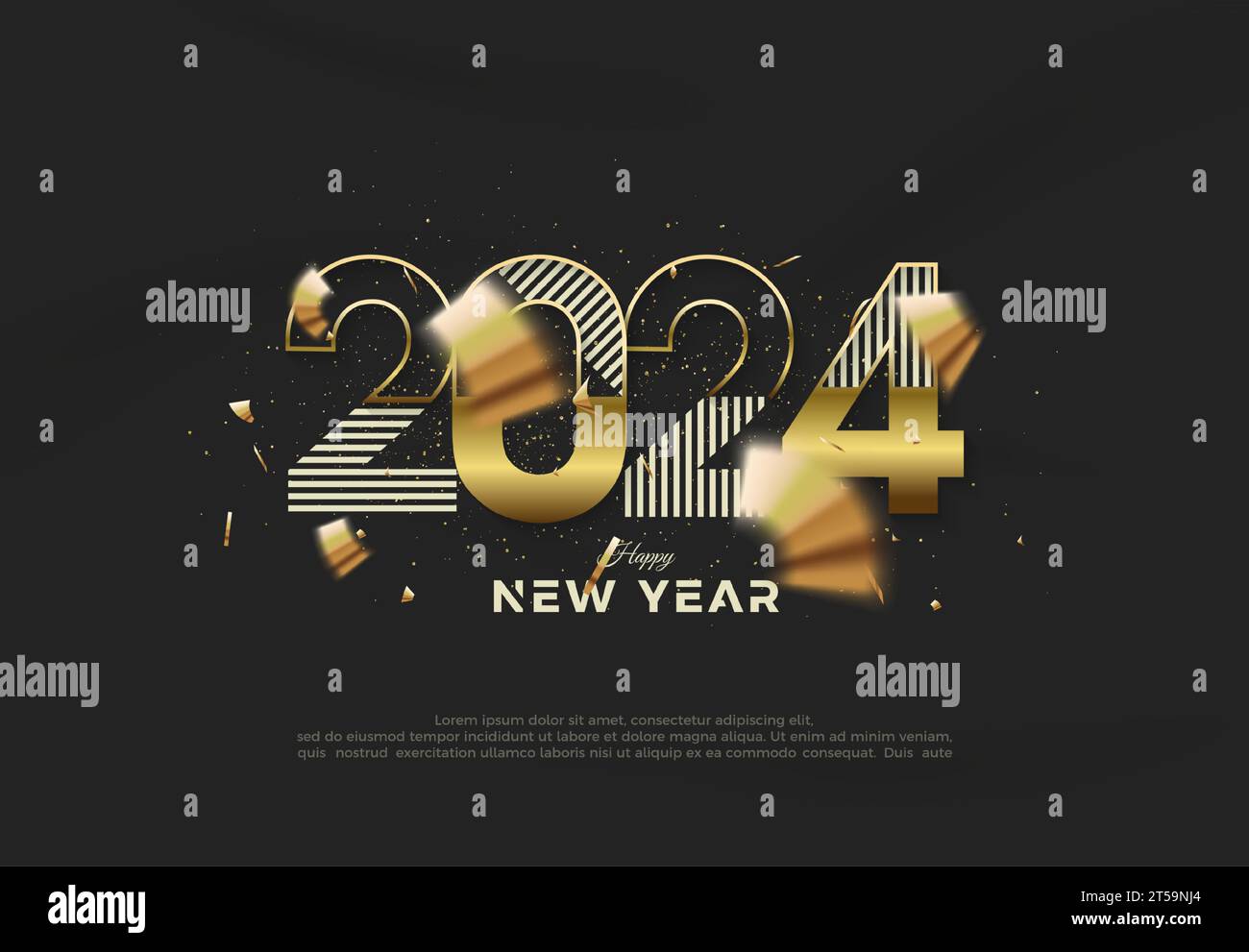 Happy 2024 cut Stock Vector Images - Alamy