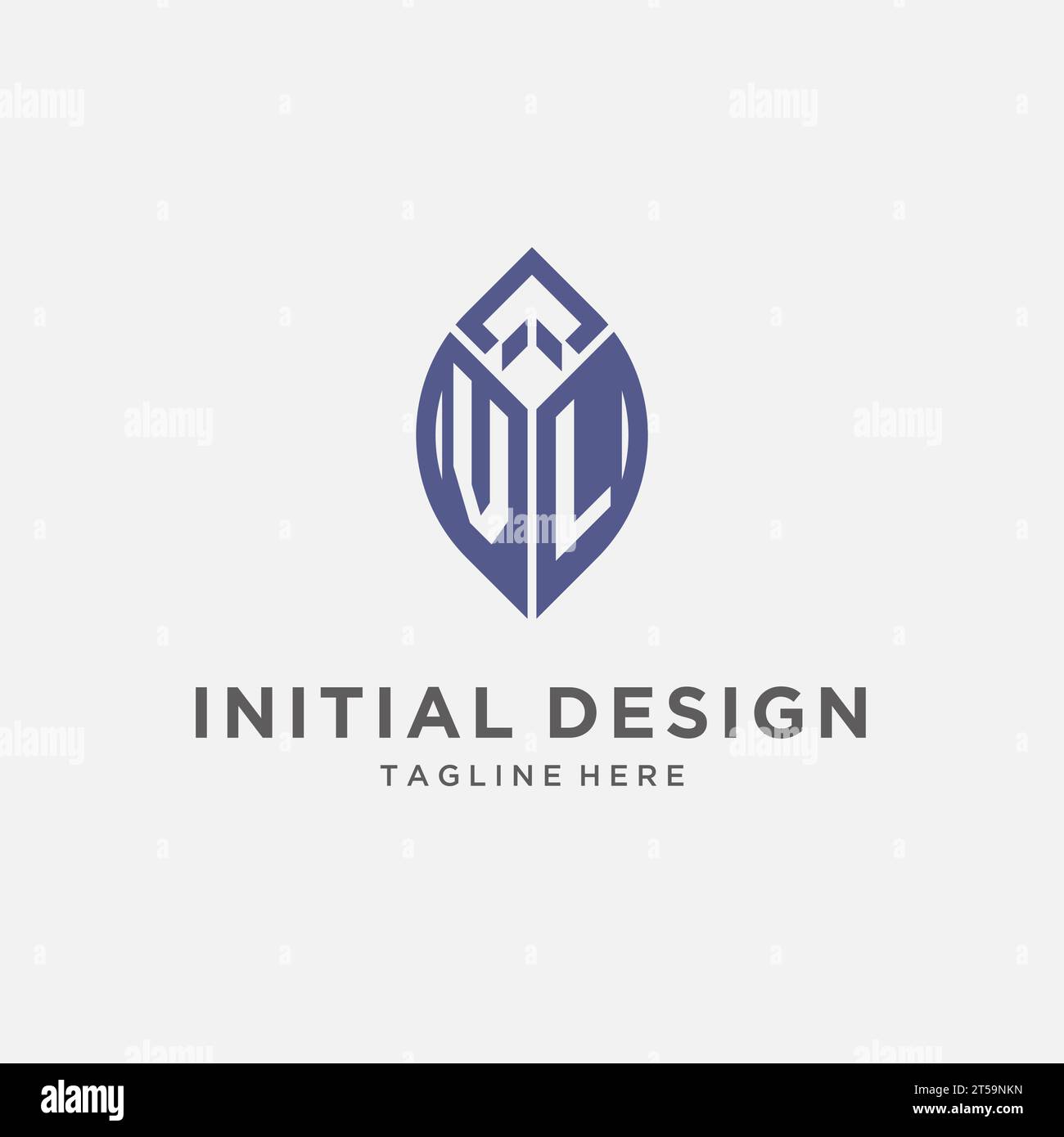VL logo with leaf shape, clean and modern monogram initial logo design ...