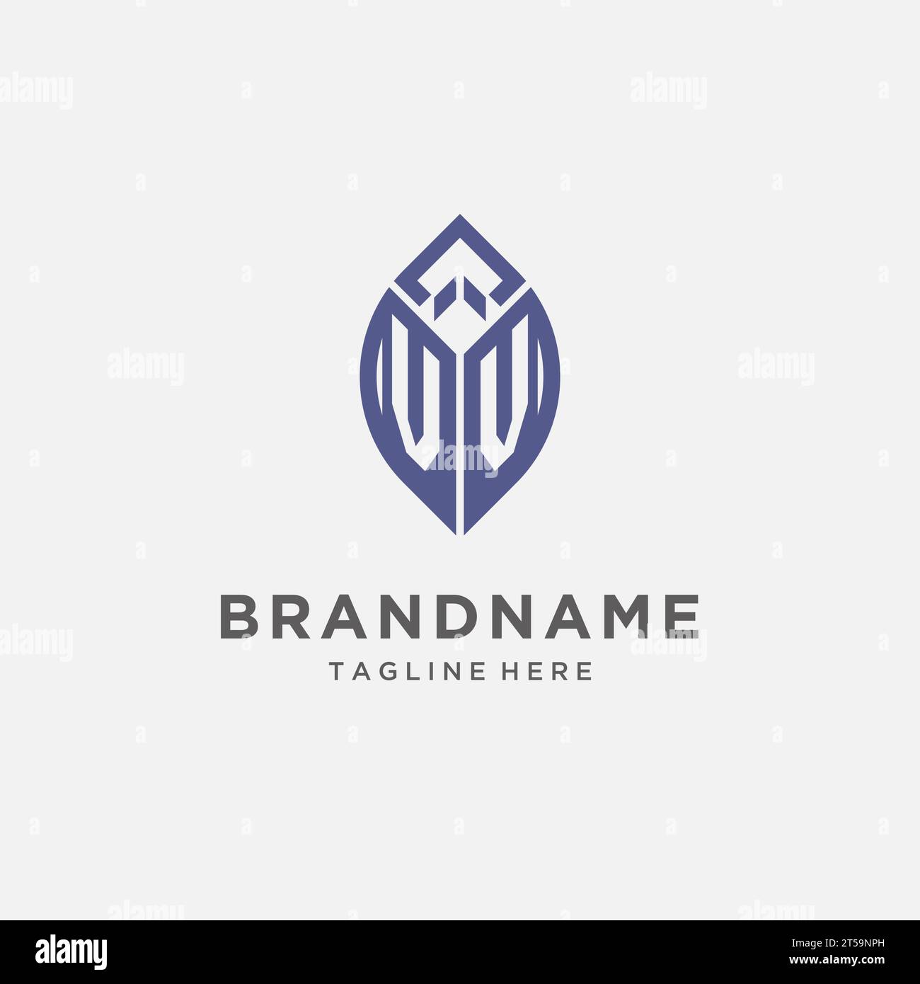 VV logo with leaf shape, clean and modern monogram initial logo design ...
