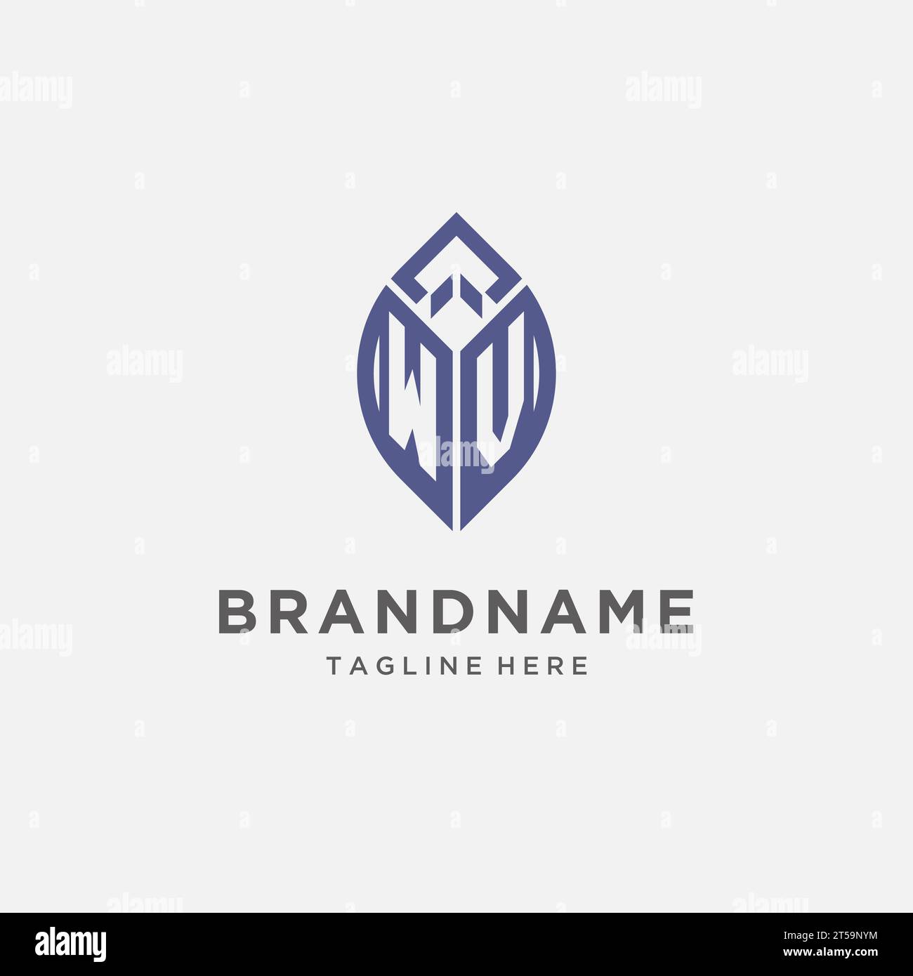 WV logo with leaf shape, clean and modern monogram initial logo design ...