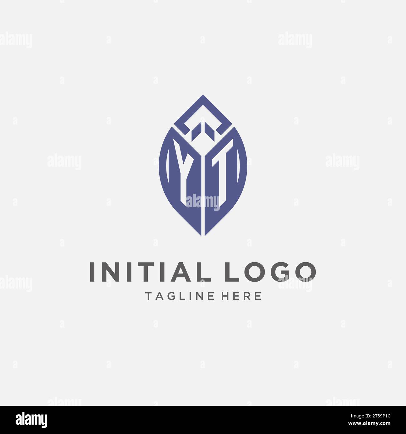 YT logo with leaf shape, clean and modern monogram initial logo design vector graphic Stock ...