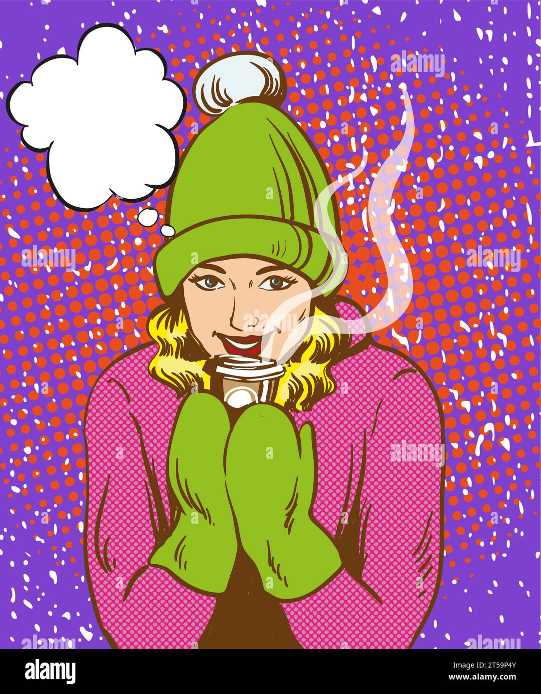 Cartoon girl hot weather Stock Vector Images - Alamy