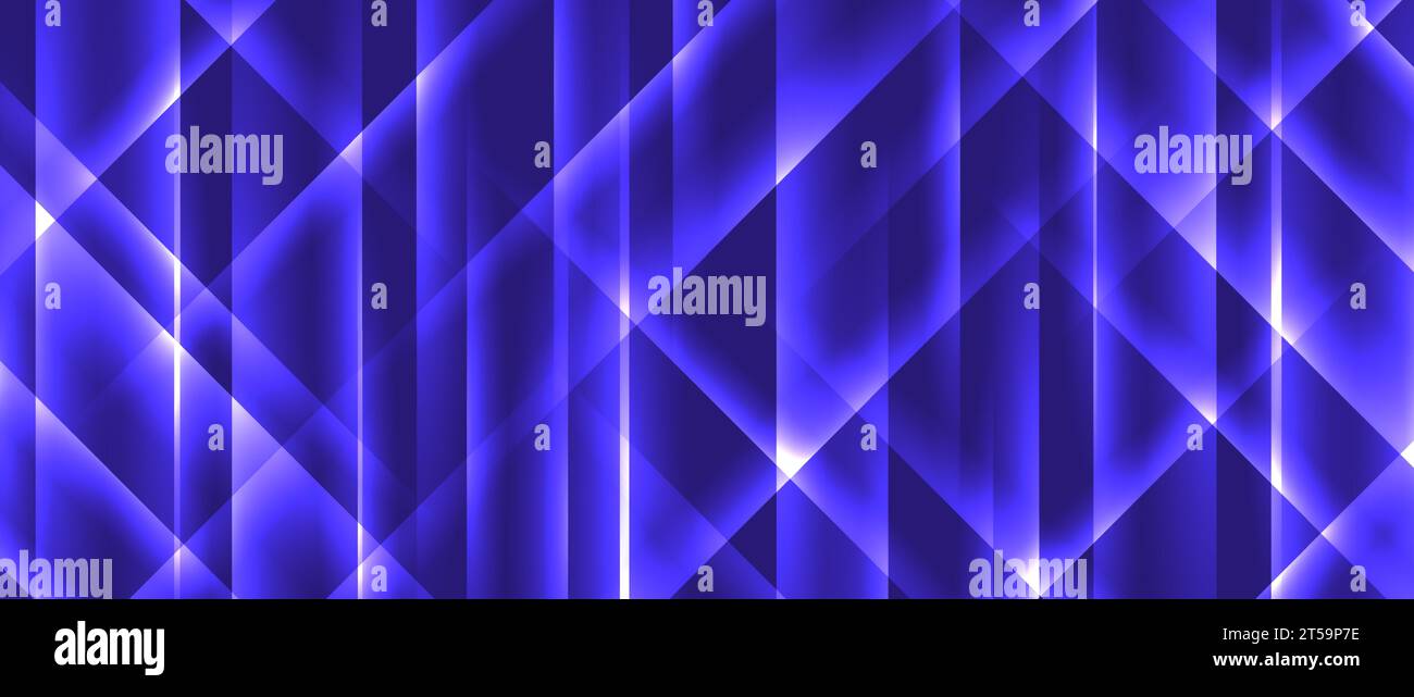 Blue glowing neon trails background. Abstract crystal facet shine ...