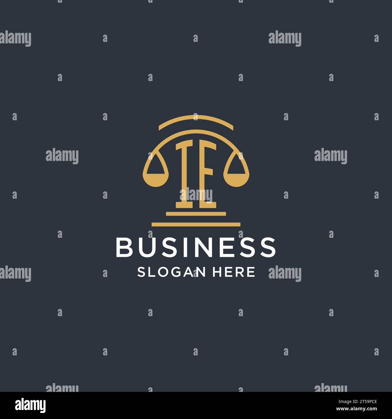 IE initial with scale of justice logo design template, luxury law and ...