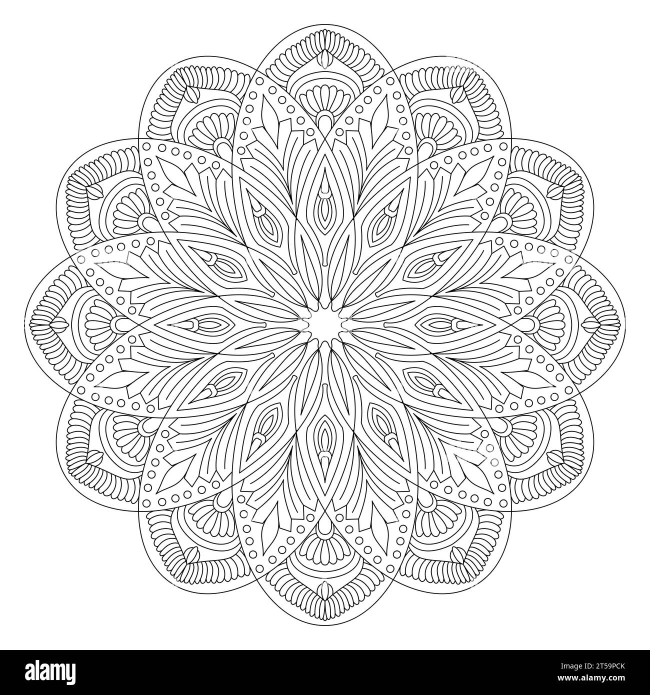 Adult inner radiance mandala colouring book page for KDP book interior ...