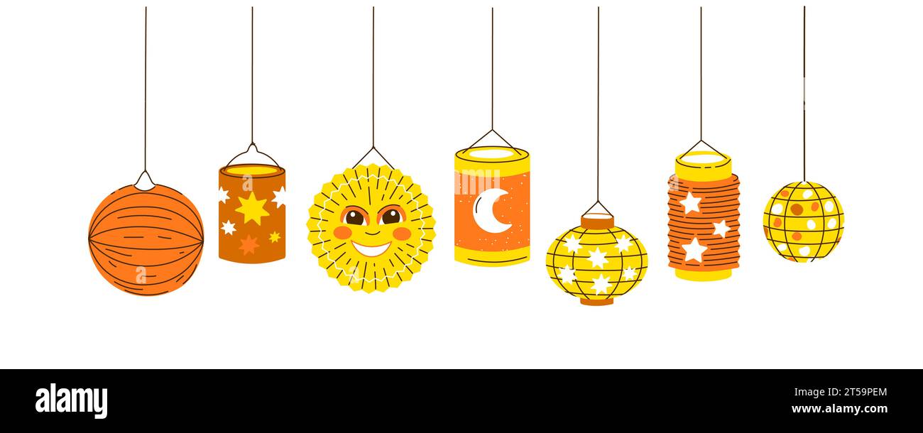 Vector Lanterns composition for saint martin day traditional in Germany ...