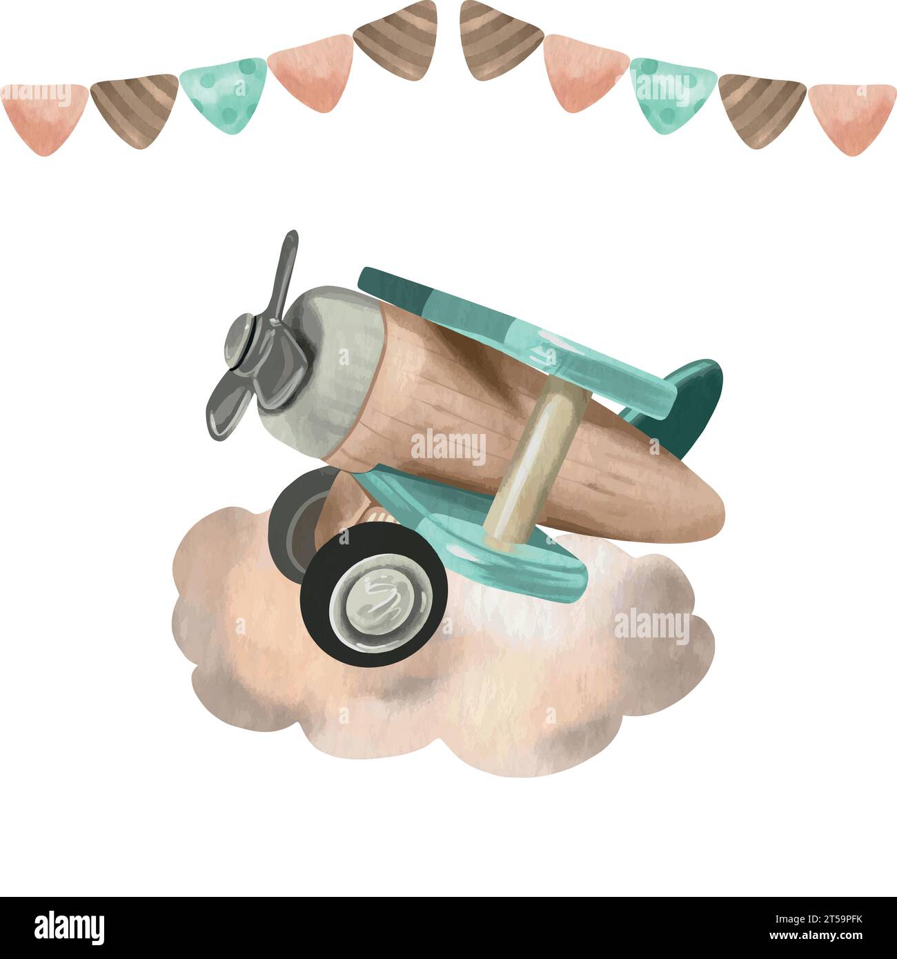 Childrens drawing of a plane Stock Vector Images - Alamy