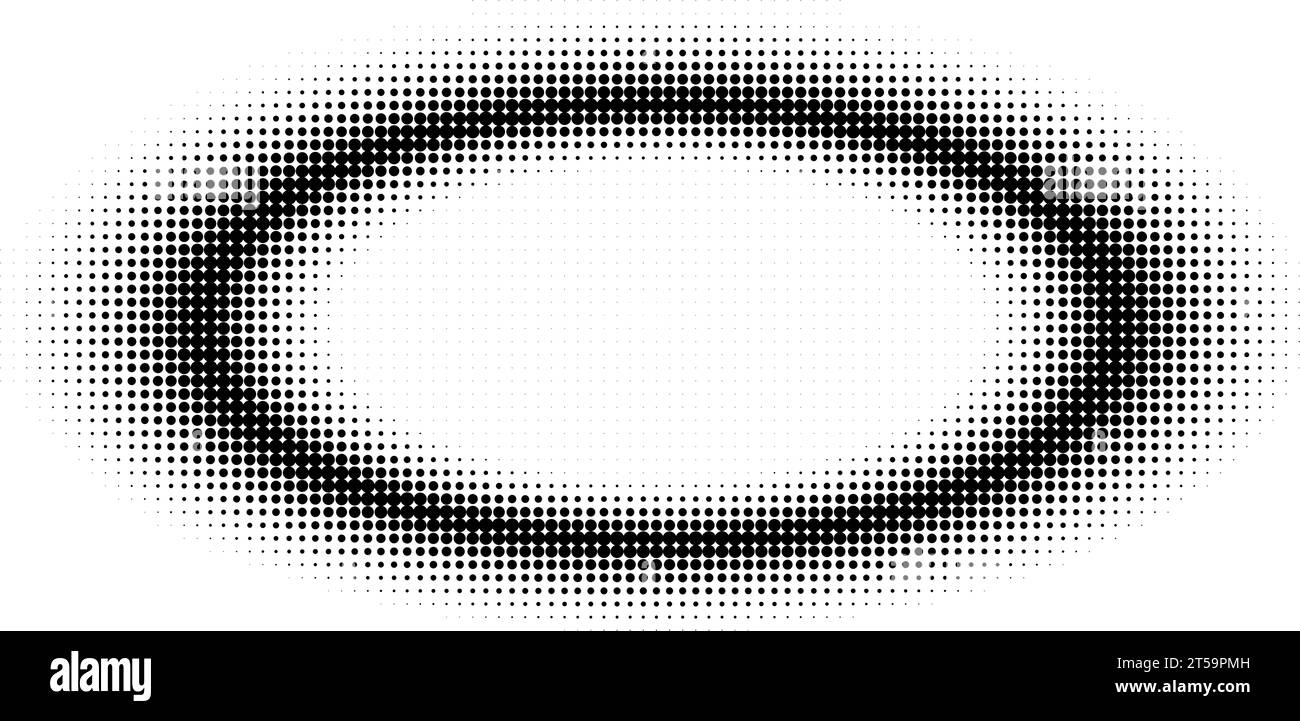 Abstract halftone oval monochrome frame with blur. Vector illustration ...