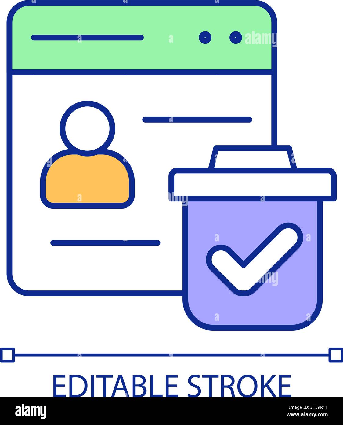 2D simple thin line right to be forgotten icon Stock Vector Image & Art ...